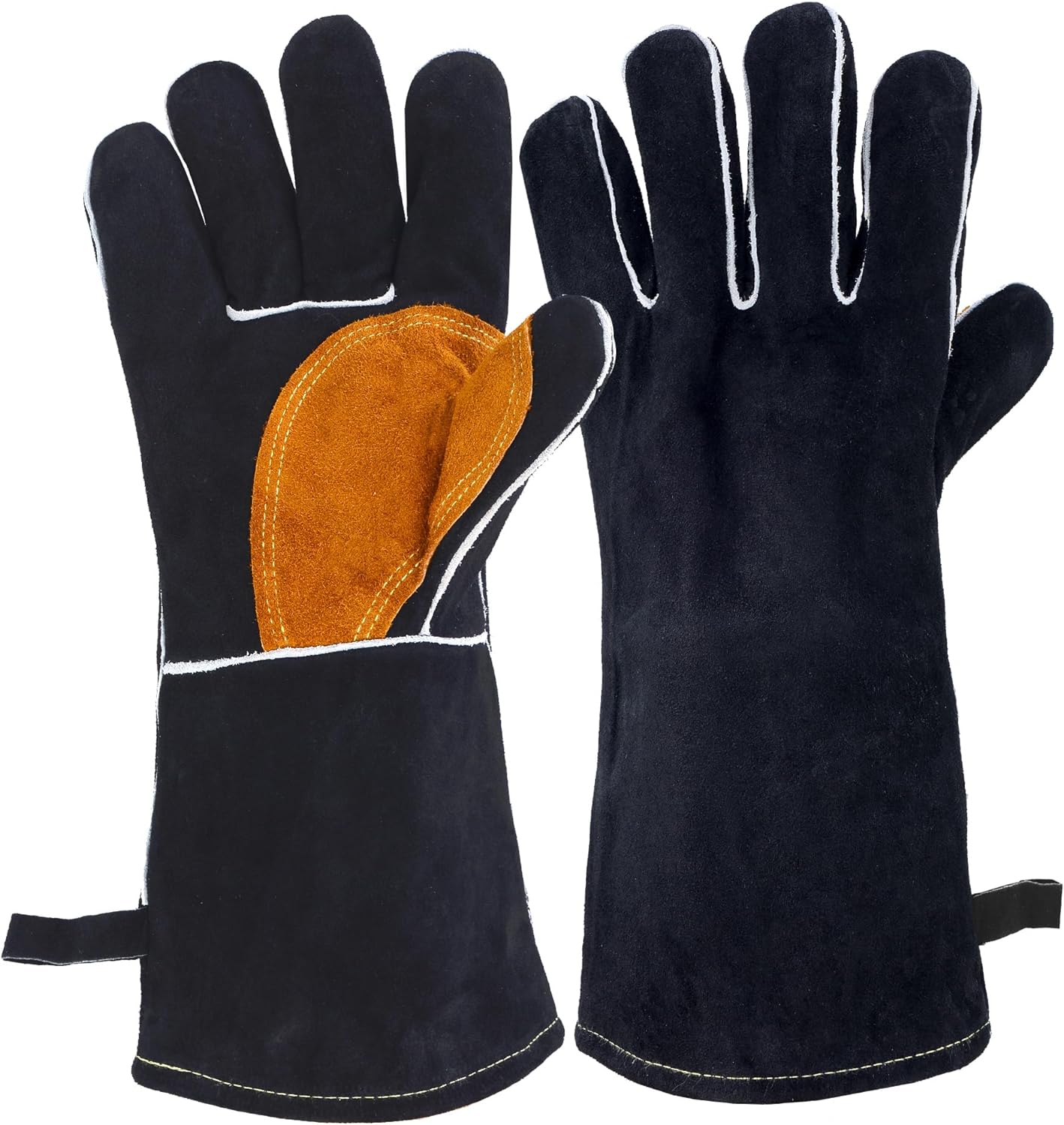 NBLEAGLO Leather Fireplace Gloves Heat Resistant Review - Welding ...
